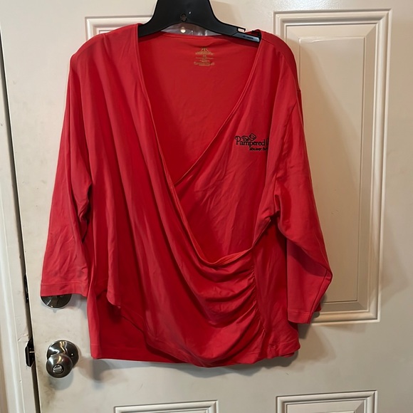 Gabrielle Rohde-Royce | Tops | Pampered Chef Coral Shirt | Poshmark